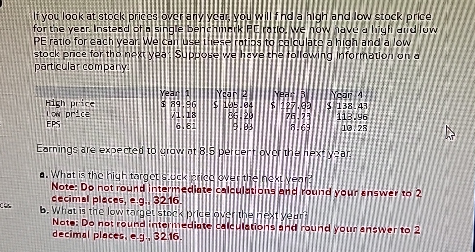 Solved If you look at stock prices over any year, you will | Chegg.com