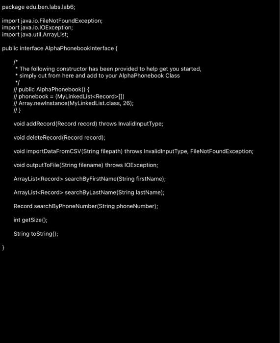 Solved Alphabetic Phonebook LO Description: We have been | Chegg.com