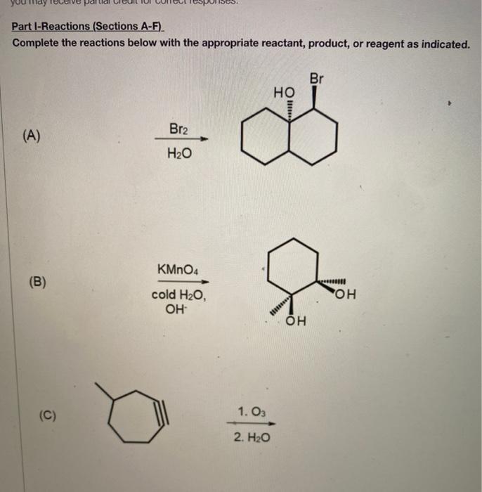 Solved 1. O3 (C) 2. H2O H2SO4, H20 (D) HgSO4 (E) OH (F) | Chegg.com