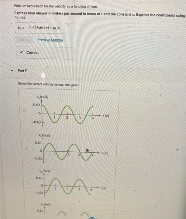 Solved The position of a vibrating object changes as a | Chegg.com