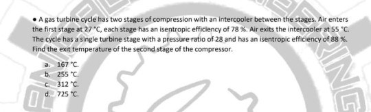 Solved A gas turbine cycle has two stages of compression | Chegg.com
