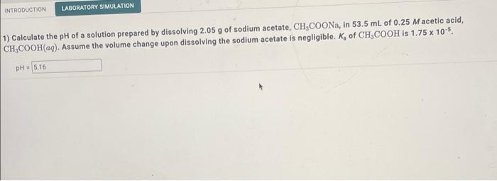 Solved INTRODUCTION LABORATORY SIMULATION g 1) Calculate the | Chegg.com