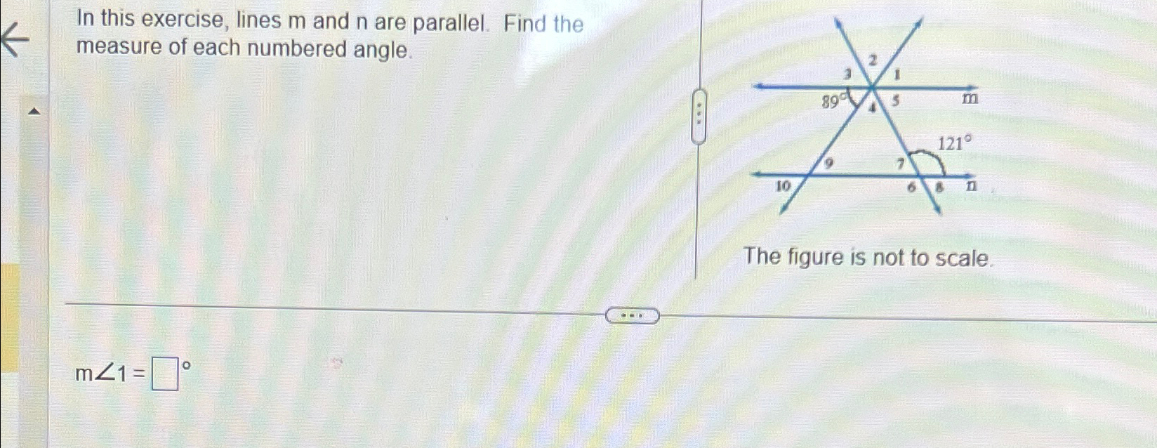 Solved In this exercise, lines m ﻿and n ﻿are parallel. Find | Chegg.com