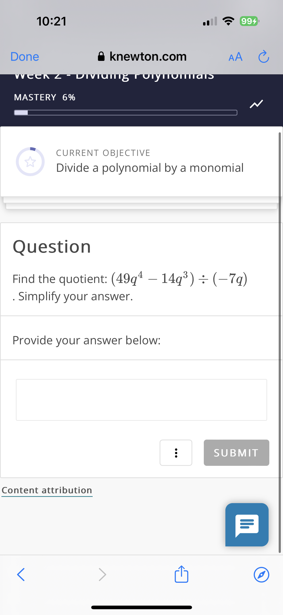 Solved 10:21994Doneknewton.comAAMASTERY 6%CURRENT OBJECTIVE | Chegg.com