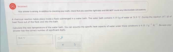 Solved Incorrect Your answer is wrong. in addition to | Chegg.com