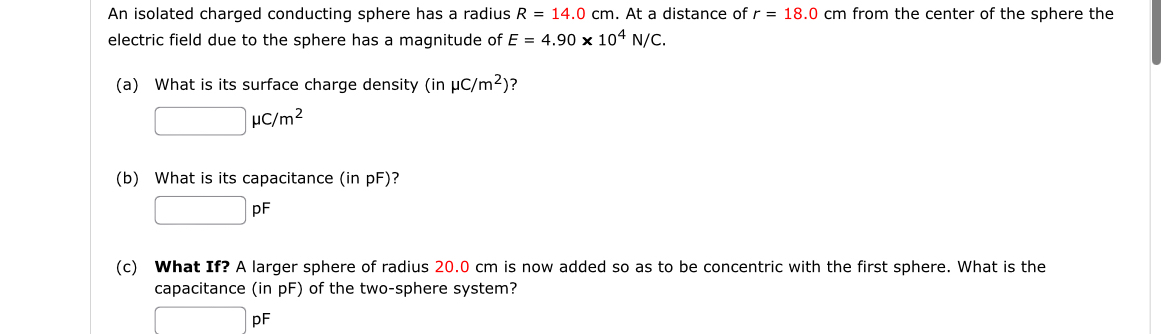 Solved An isolated charged conducting sphere has a radius | Chegg.com