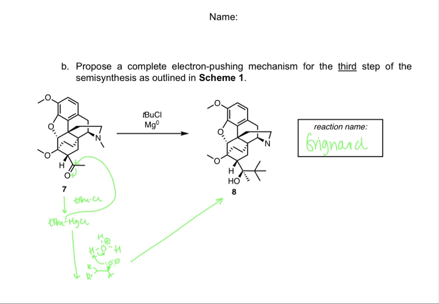 Name:b. ﻿Propose a complete electron-pushing | Chegg.com