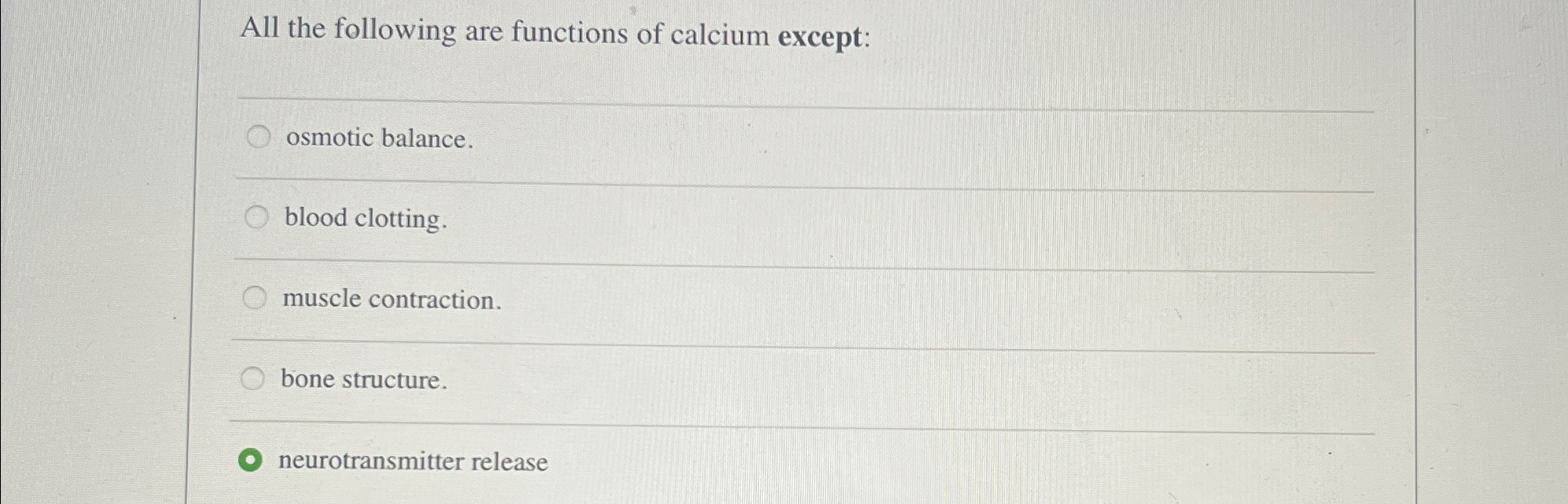 Solved All the following are functions of calcium | Chegg.com