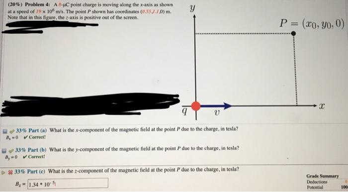 Solved (20\%) Problem 4: A 8−μC point charge is moving along | Chegg.com