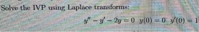 Solved Solve the IVP using Laplace transforms: | Chegg.com