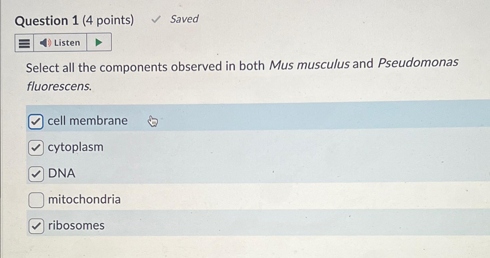 Solved Question 1 (4 ﻿points) ﻿SavedSelect all the | Chegg.com