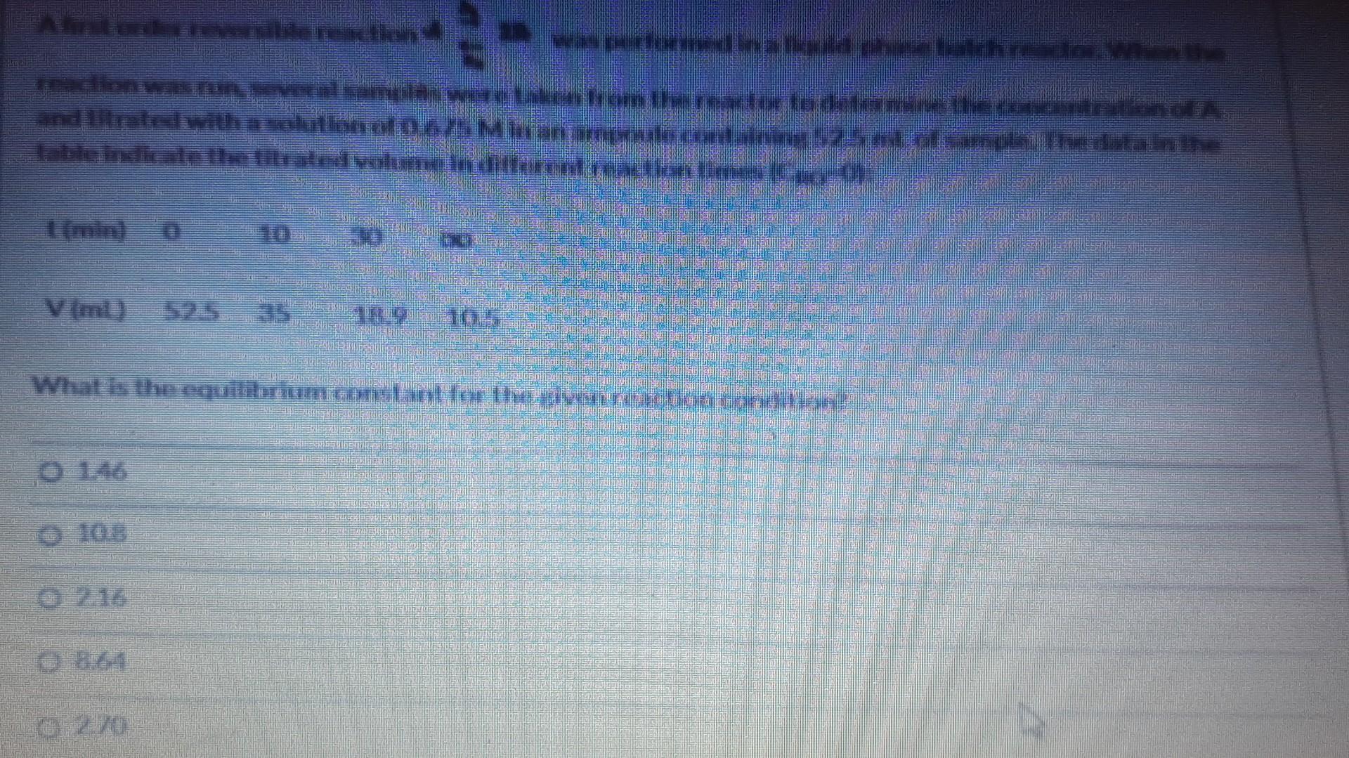 Solved 14 In 3 16a First Order Reversible Reaction 47 A