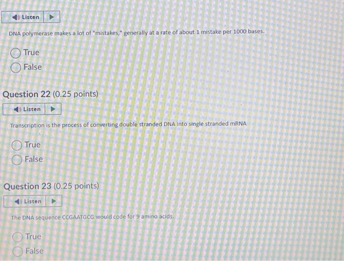 Solved Listen DNA polymerase makes a lot of "mistakes," | Chegg.com