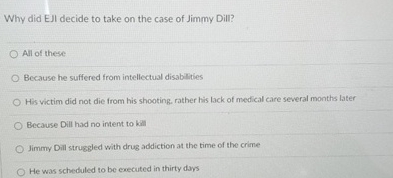 Solved Why did EJl decide to take on the case of Jimmy | Chegg.com