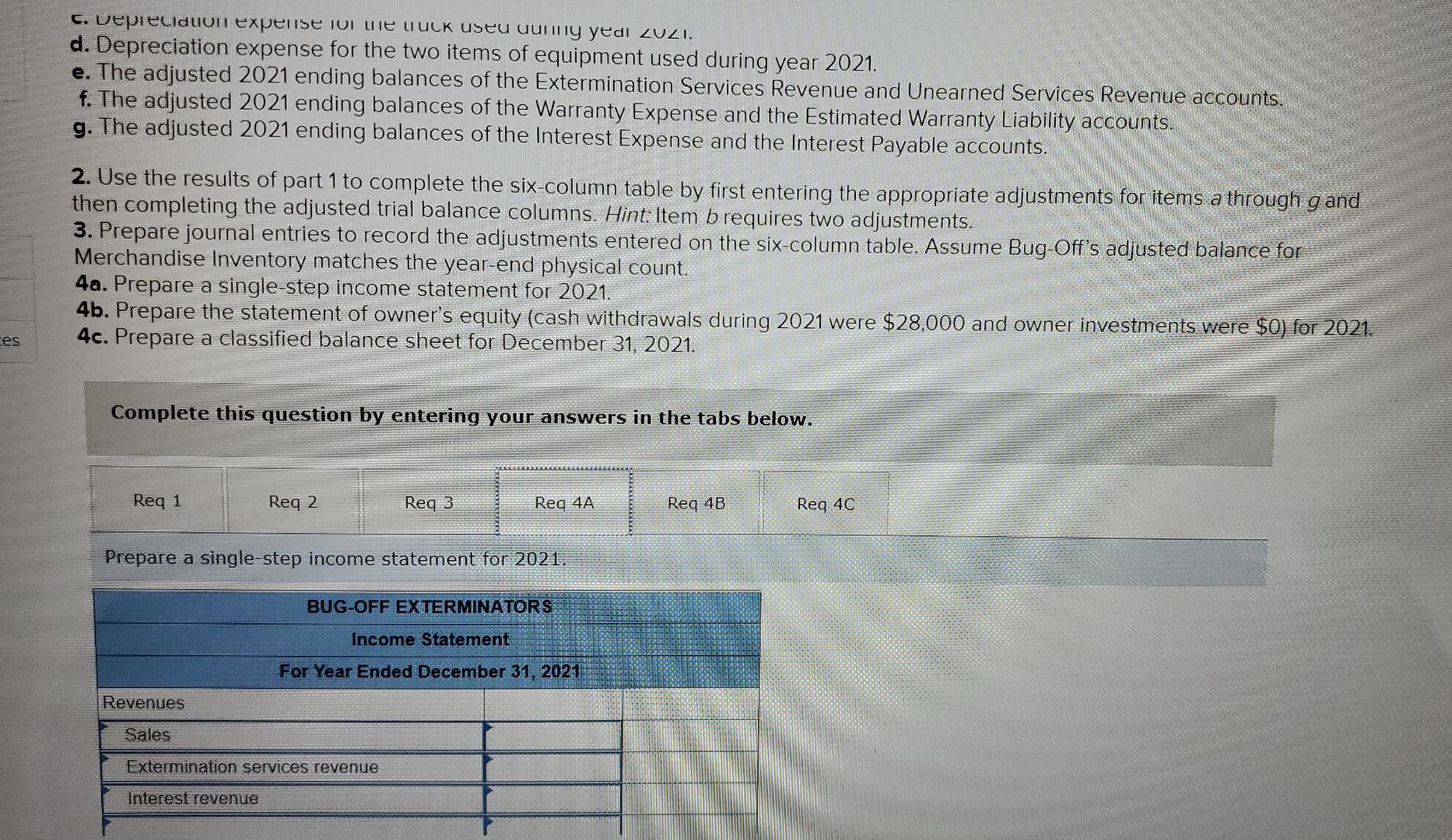 Solved Comprehensive Problem Bug-Off Exterminators (Algo) | Chegg.com