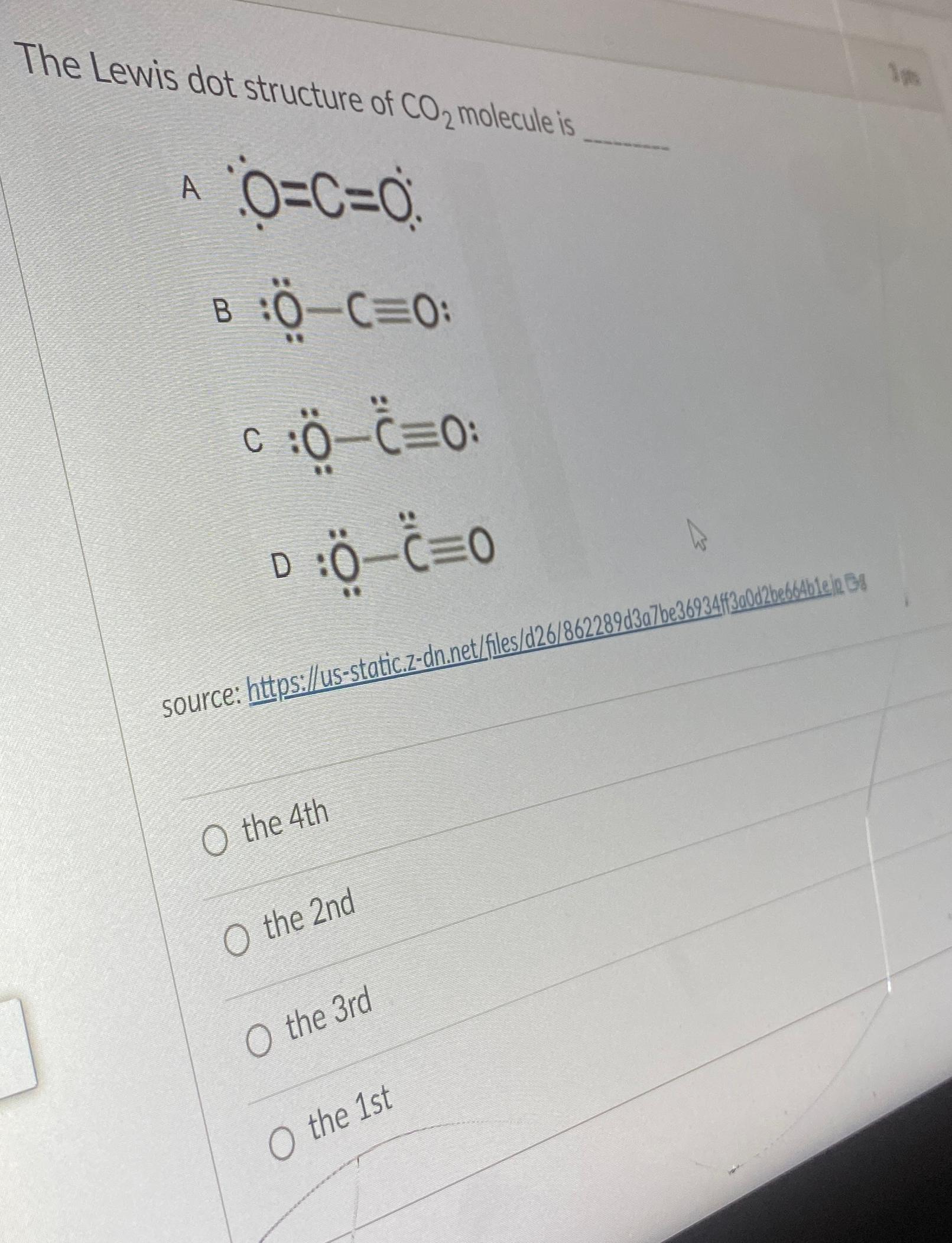 Solved The Lewis dot structure of CO2 ﻿molecule isthe 4ththe | Chegg.com