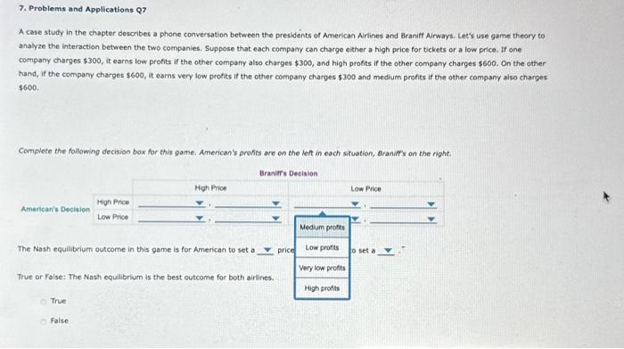 Solved 7. Problems and Applications Q7 A case study in the | Chegg.com