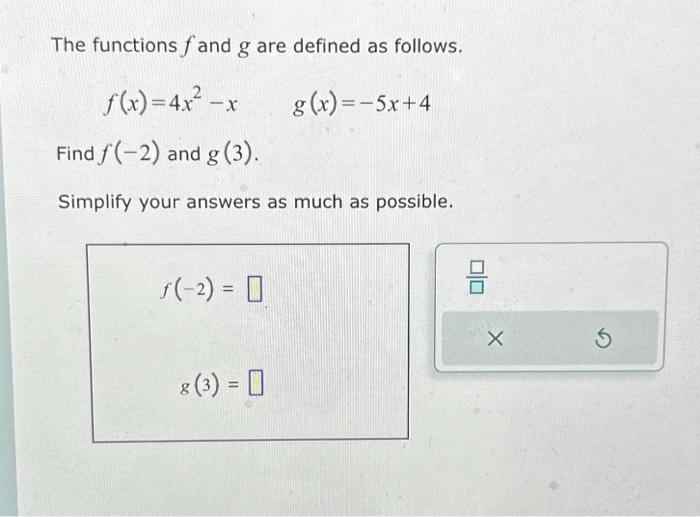 Solved The functions fand g are defined as follows. g(x) = | Chegg.com
