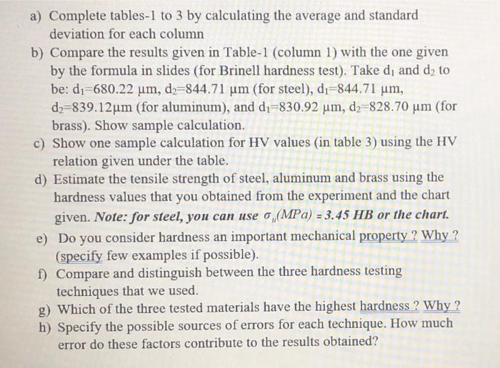 1. Rockwell hardness (HR) Scale used 60 kg: Material | Chegg.com