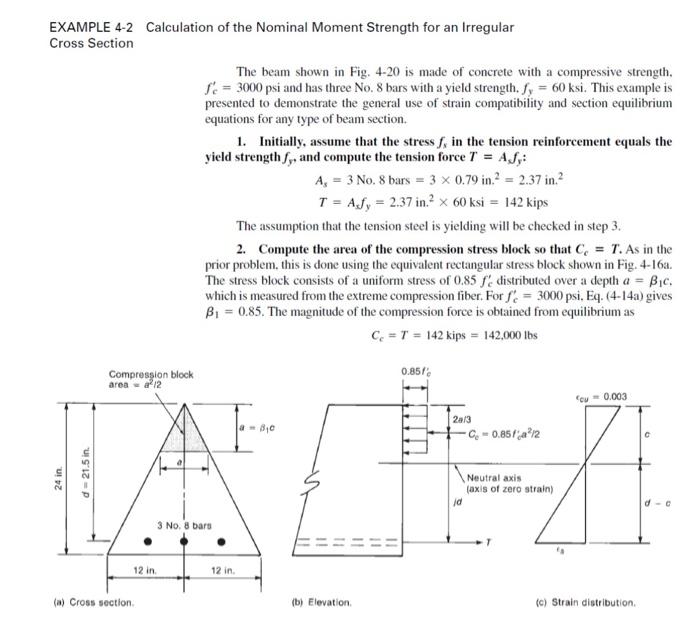 Solved EXAMPLE 4-2 Calculation of the Nominal Moment | Chegg.com
