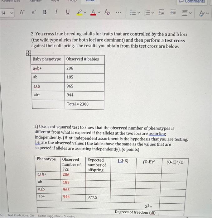 2. You cross true breeding adults for traits that are | Chegg.com