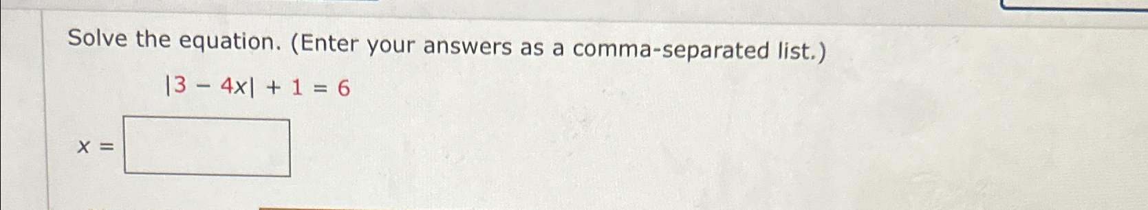 Solved Solve the equation. (Enter your answers as a | Chegg.com