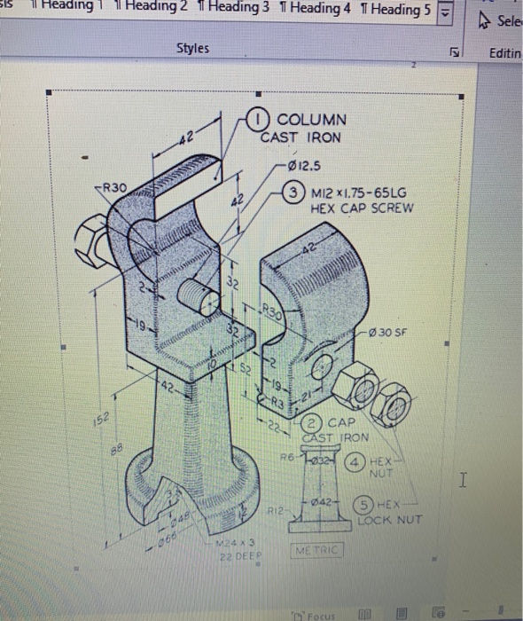 Solved Create an assembly of the Column shown on next page. | Chegg.com