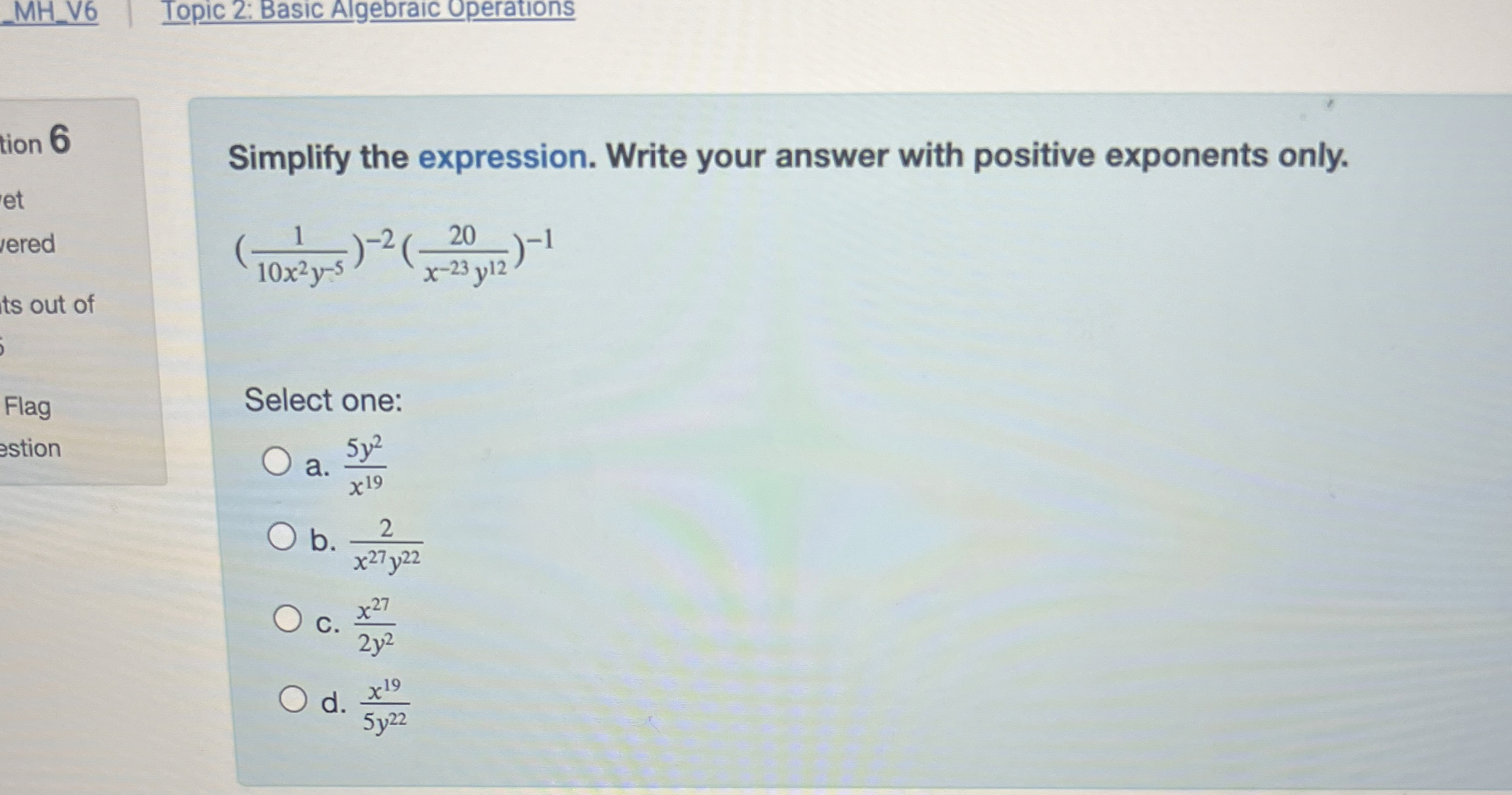 Solved tion 6etreredts out ofFlagSimplify the expression. | Chegg.com