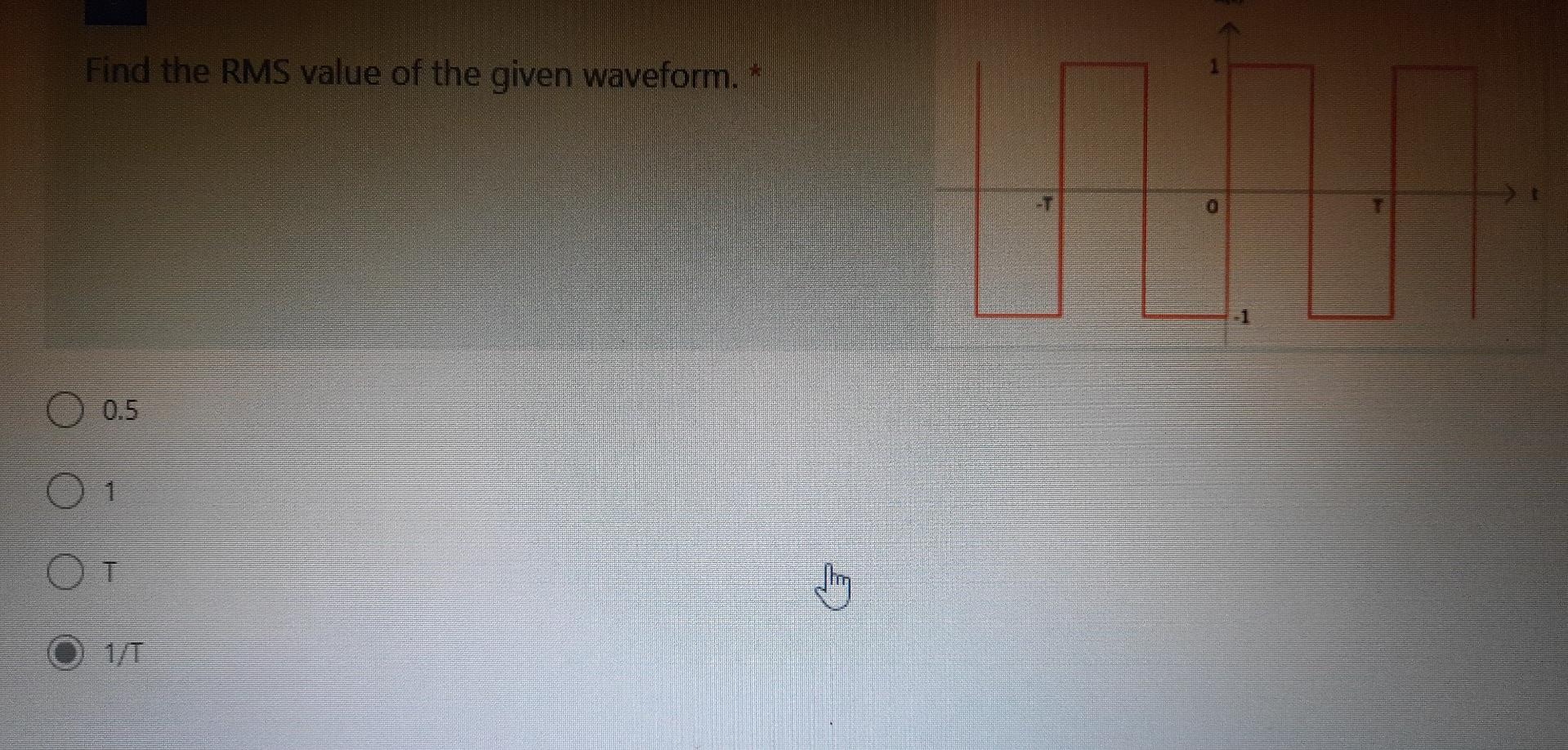 Solved Find the RMS value of the given waveform.lt 0 O 0.5 1 | Chegg.com