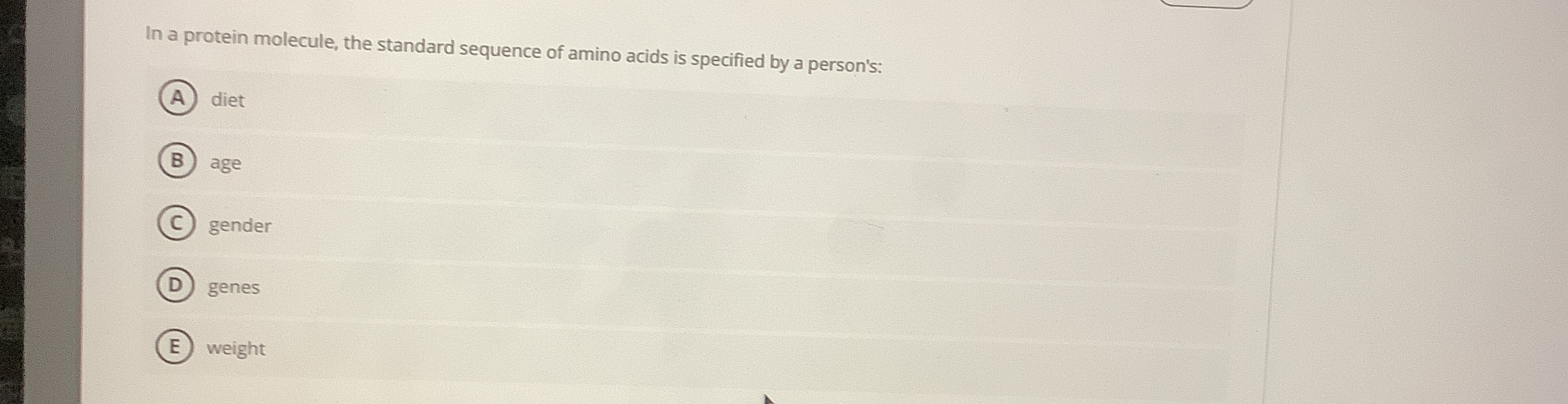 Solved In a protein molecule, the standard sequence of amino | Chegg.com