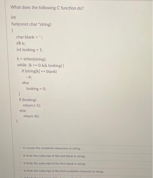 Solved It counts the nonblank characters in string. It finds | Chegg.com