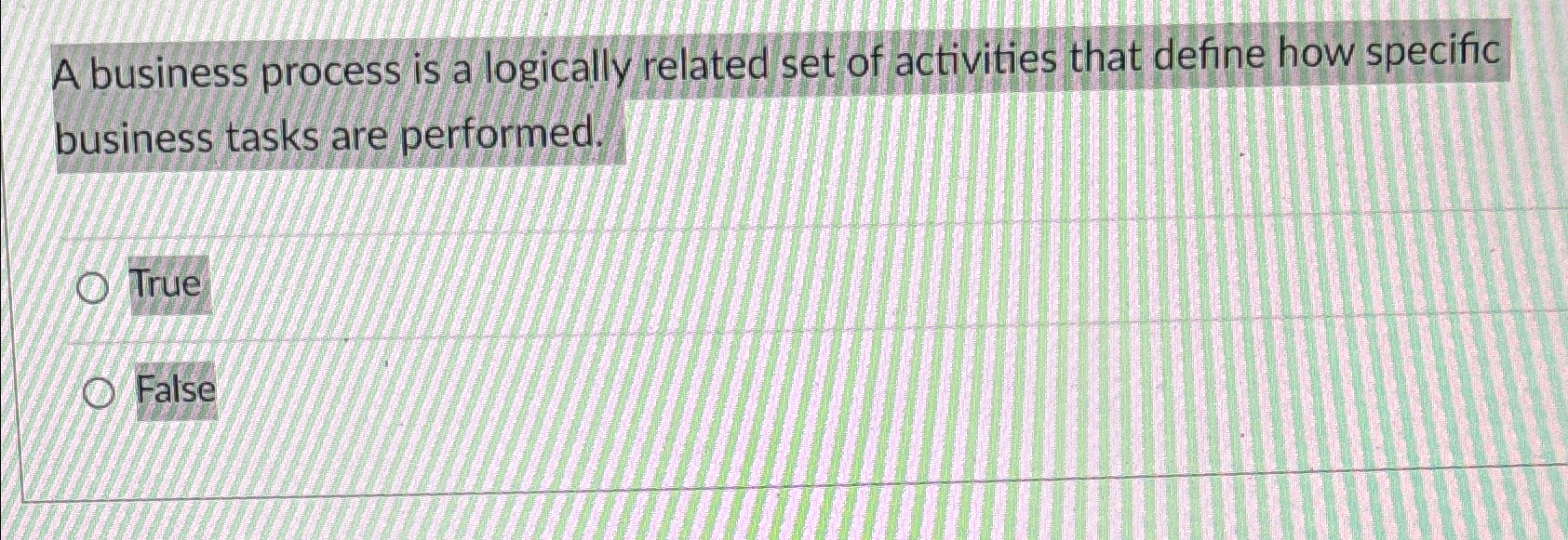 Solved A business process is a logically related set of | Chegg.com