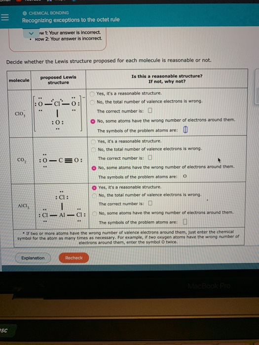 Solved — CHEMICAL BONDING Recognizing exceptions to the | Chegg.com