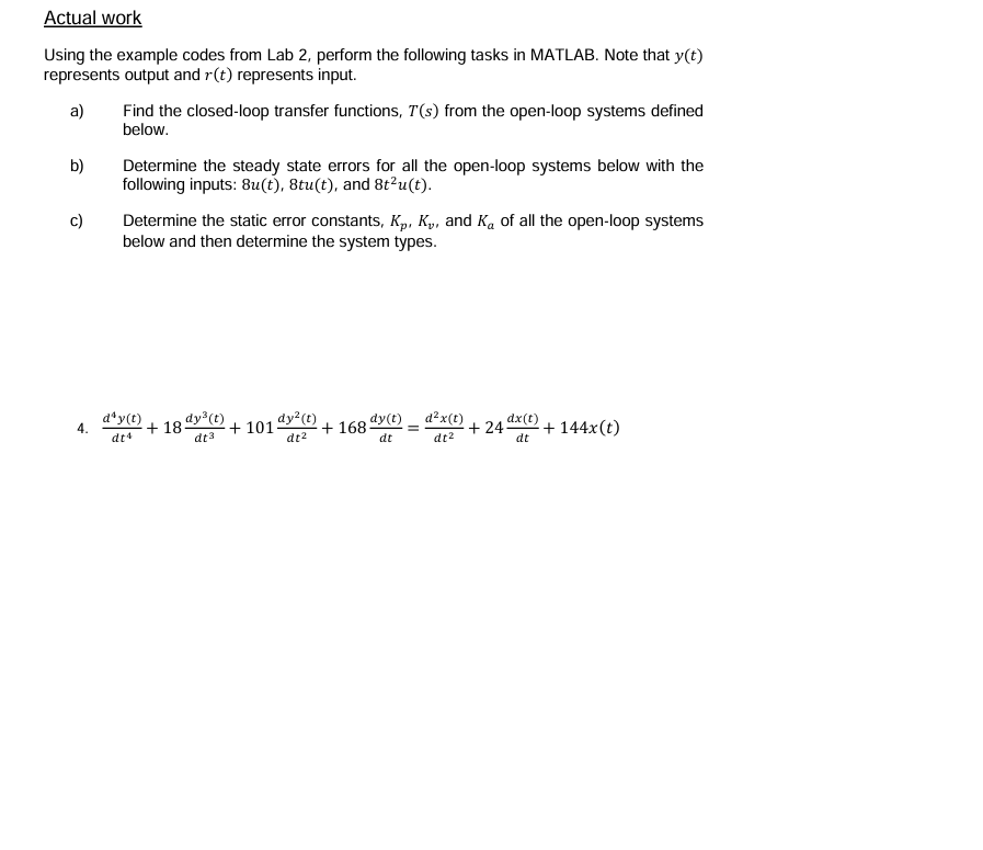 Solved Actual workUsing the example codes from Lab 2, | Chegg.com
