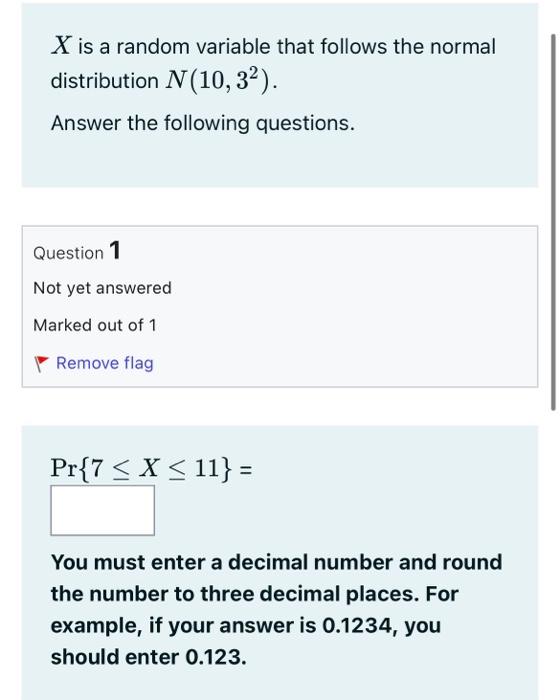 Solved X is a random variable that follows the normal | Chegg.com