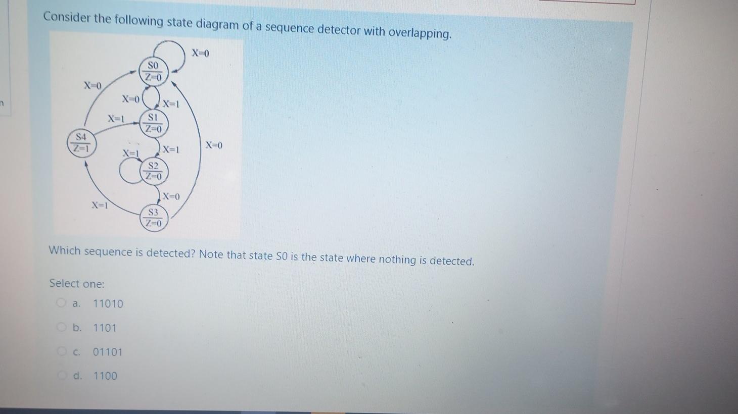 Solved Consider the following state diagram of a sequence | Chegg.com