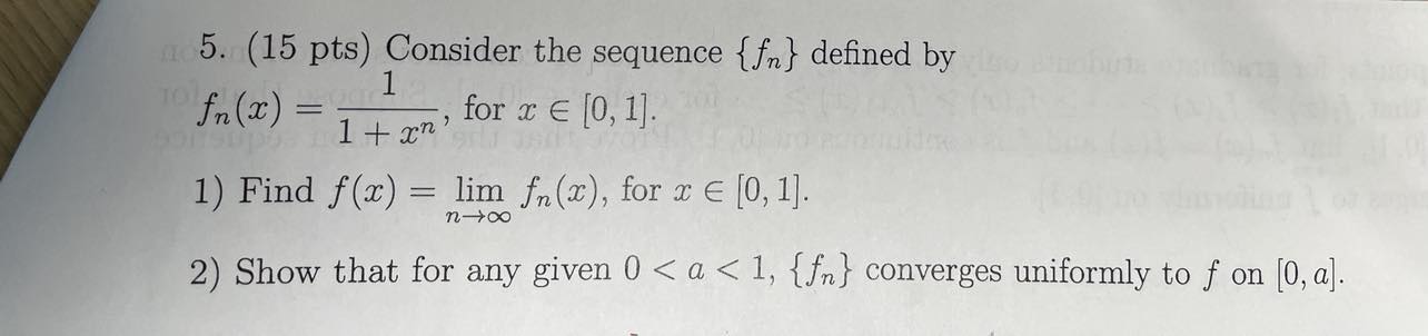 Solved (15 ﻿pts) ﻿Consider the sequence {fn} ﻿defined | Chegg.com