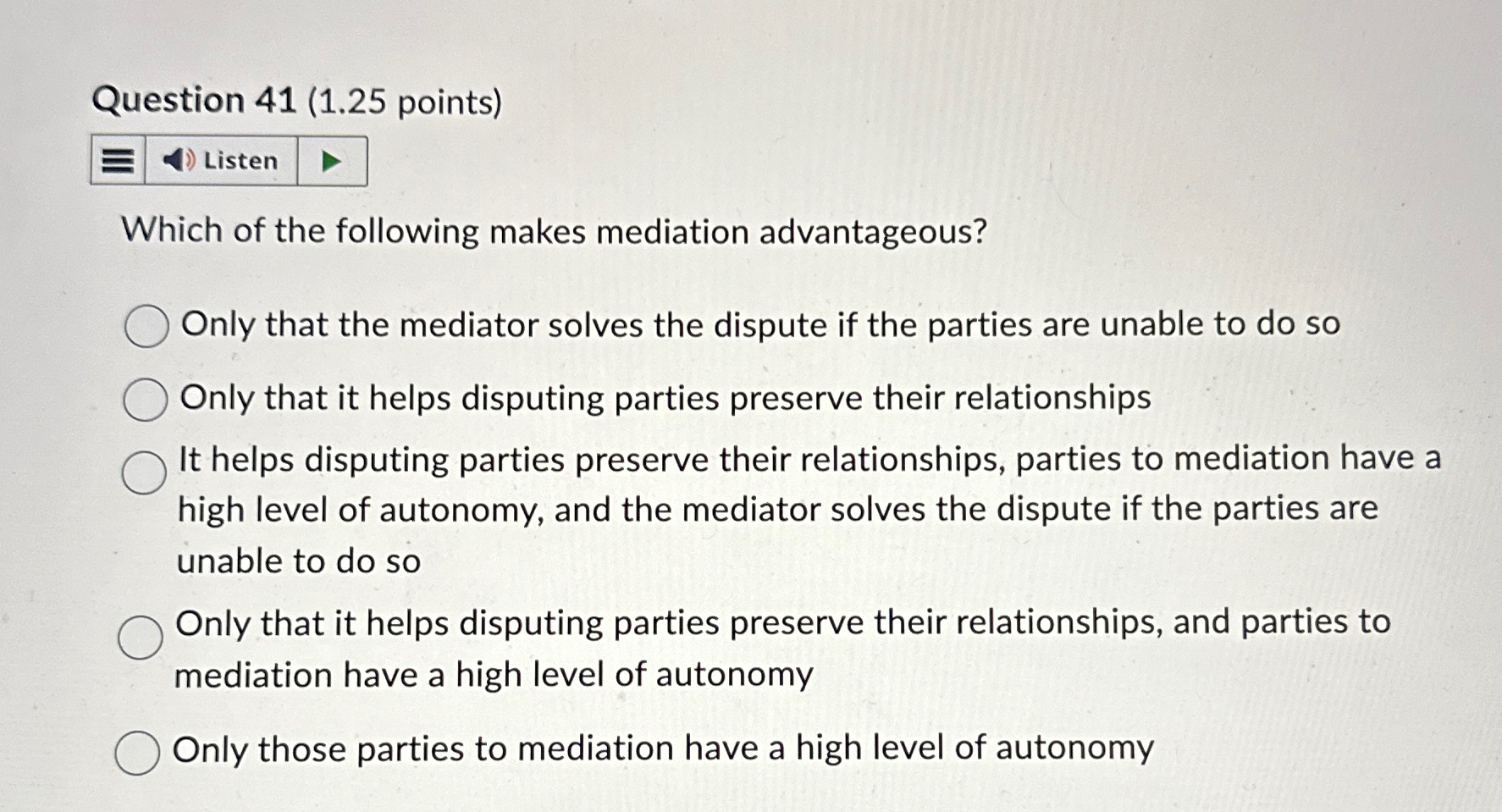 Solved Question 41 ( 1.25 ﻿points)ListenWhich of the | Chegg.com