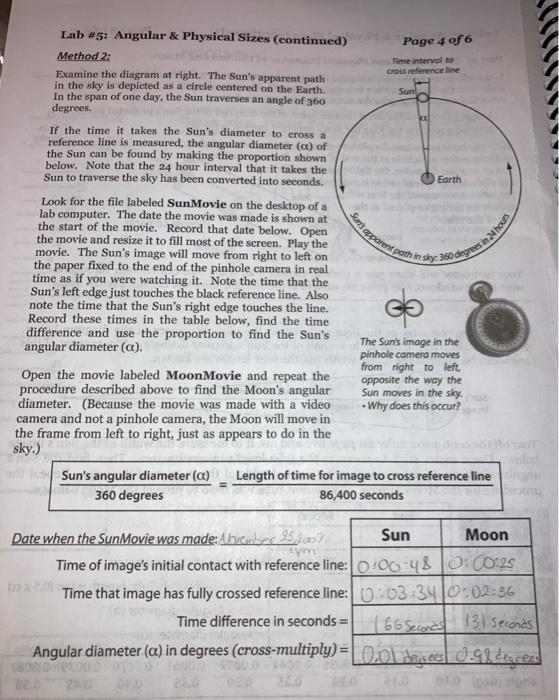 Lab 5 Angular And Physical Sizes Continued Page 4 