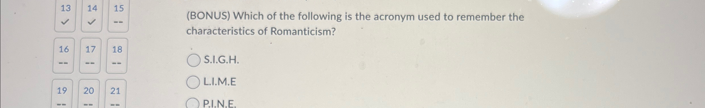 Solved (BONUS) ﻿Which of the following is the acronym used | Chegg.com