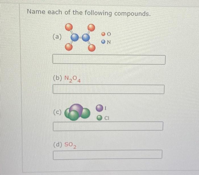 Solved Name each of the following compounds. | Chegg.com