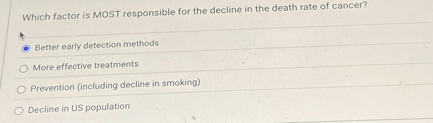 Solved Which factor is MOST responsible for the decline in | Chegg.com