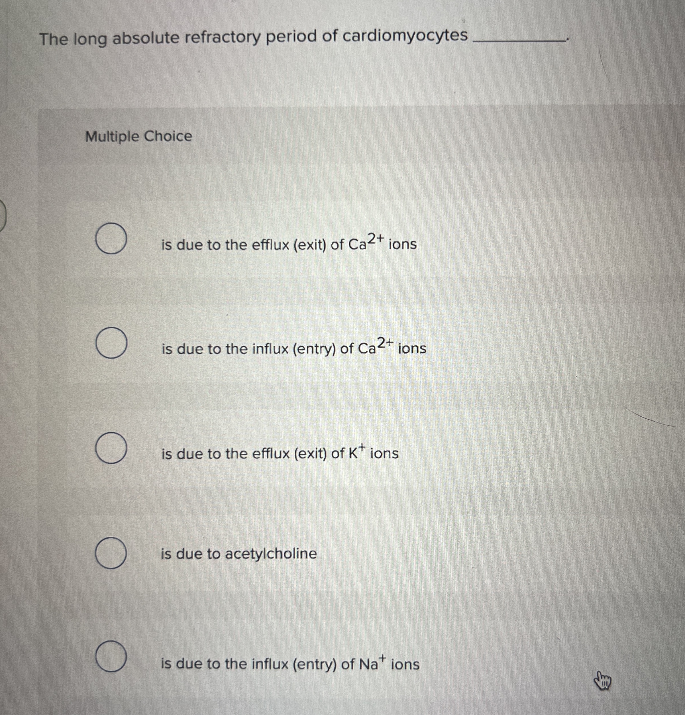 Solved The long absolute refractory period of | Chegg.com