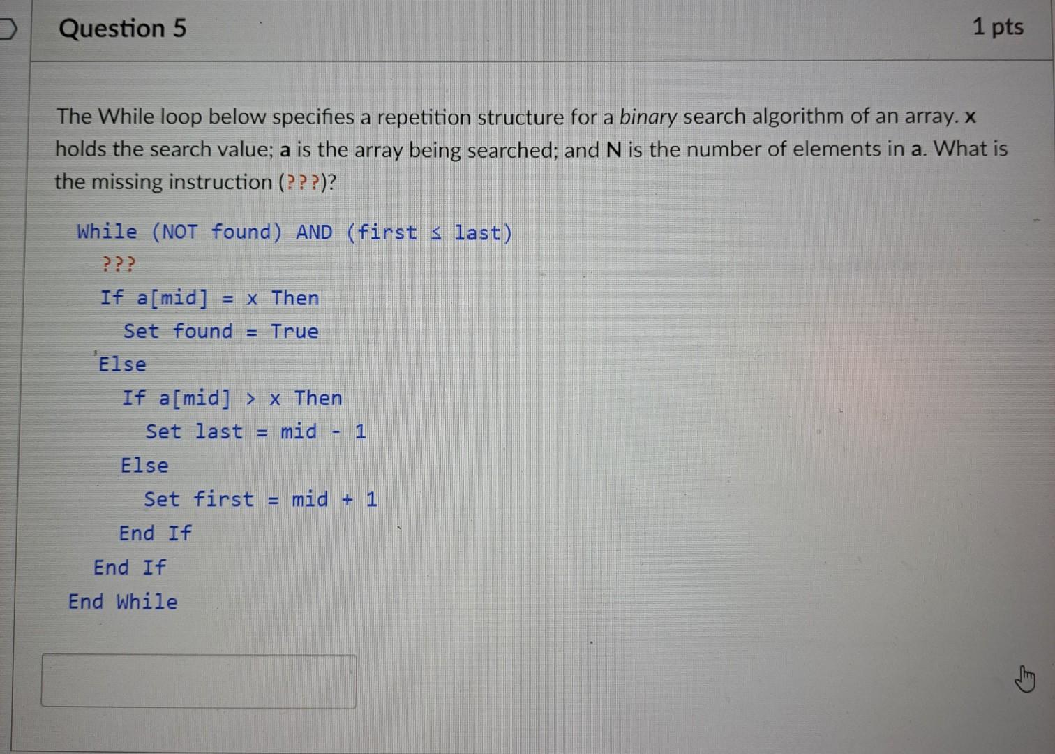 Solved After the elements of an array are sorted into | Chegg.com