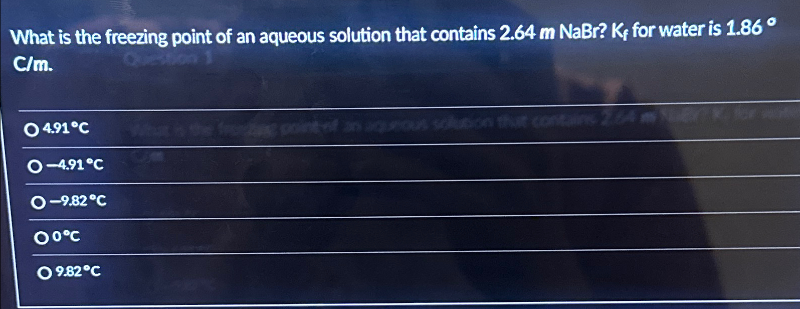 Solved What is the freezing point of an aqueous solution | Chegg.com