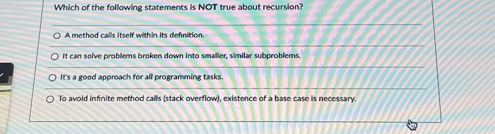 Solved Which of the following statements is NOT true about | Chegg.com