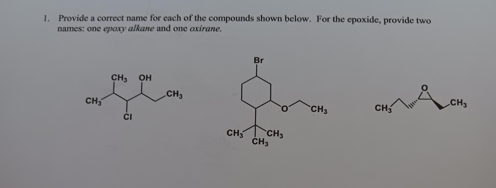 Provide a correct name for each of the compounds | Chegg.com