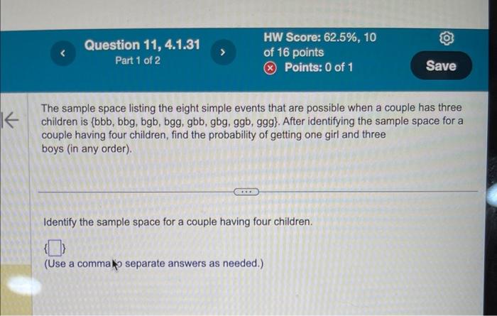 Solved The sample space listing the eight simple events that | Chegg.com