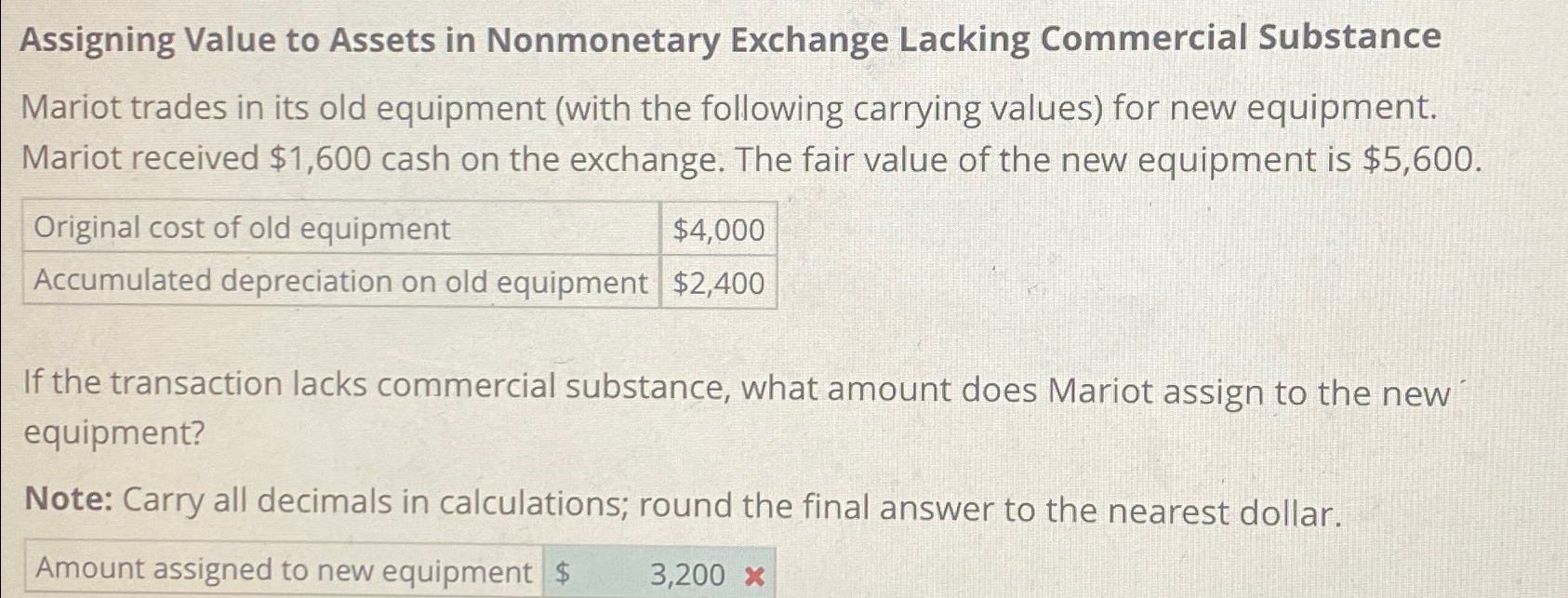 Solved Assigning Value to Assets in Nonmonetary Exchange | Chegg.com