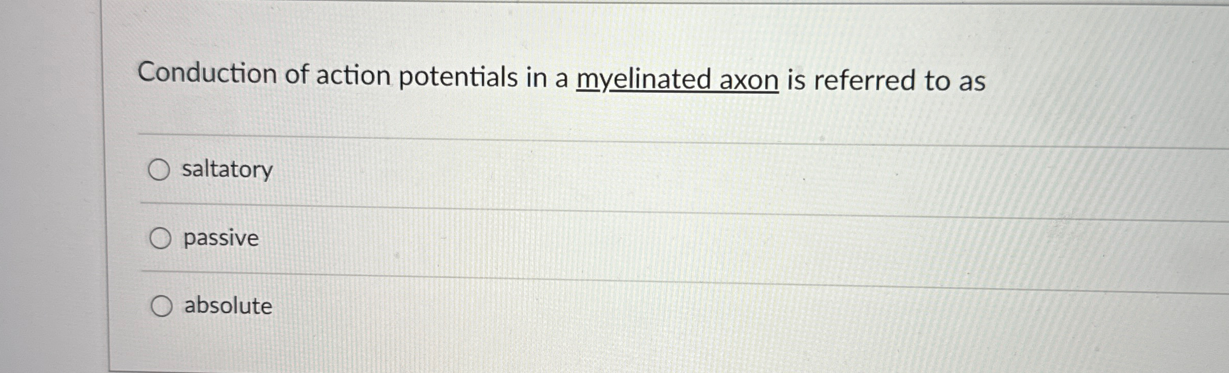 Solved Conduction of action potentials in a myelinated axon | Chegg.com